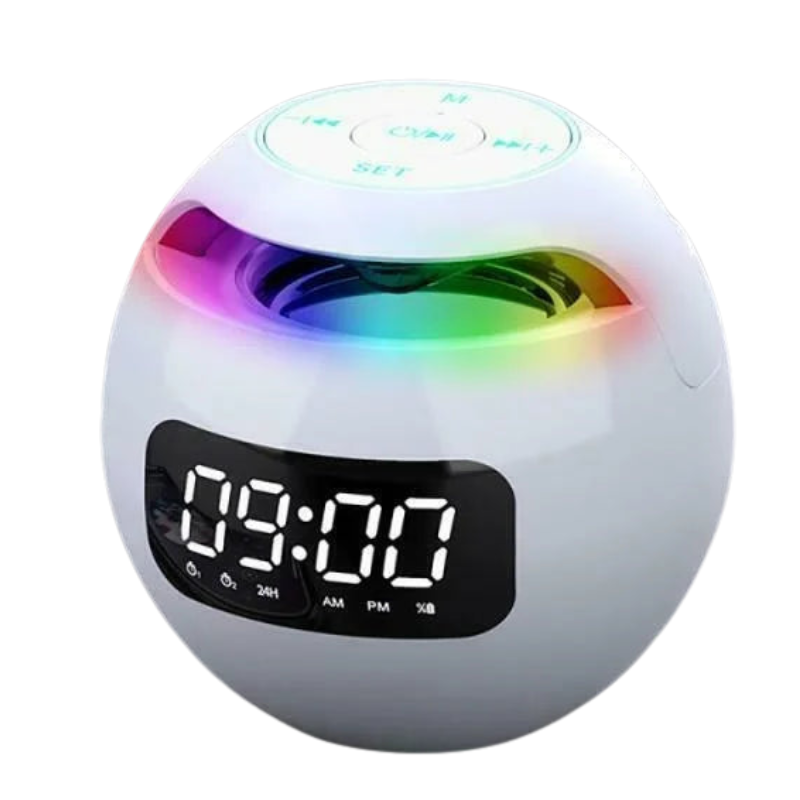 EchoGlow – Bluetooth Wekker Speaker met LED-display en Kleurrijk Nacht
